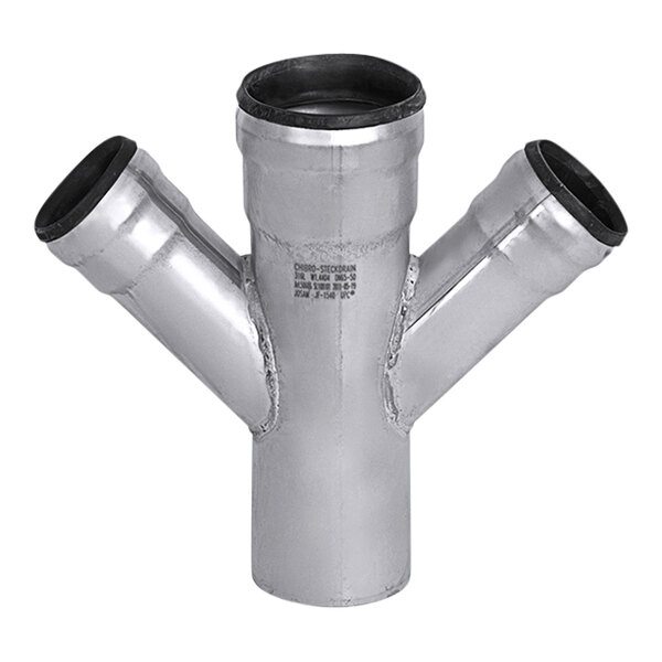 Josam JF-1546 4" x 3" Stainless Steel 45 Degree Double Wye Fitting for ...
