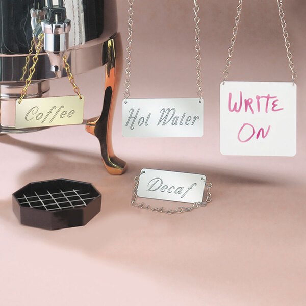 Cal-Mil 618-1 Silver "Coffee" Urn Chain Sign