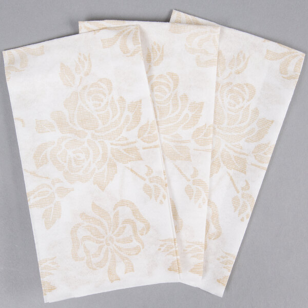 Hoffmaster 856520 Linen-Like 12" x 17" Gold Prestige 1/6 Fold Guest ...
