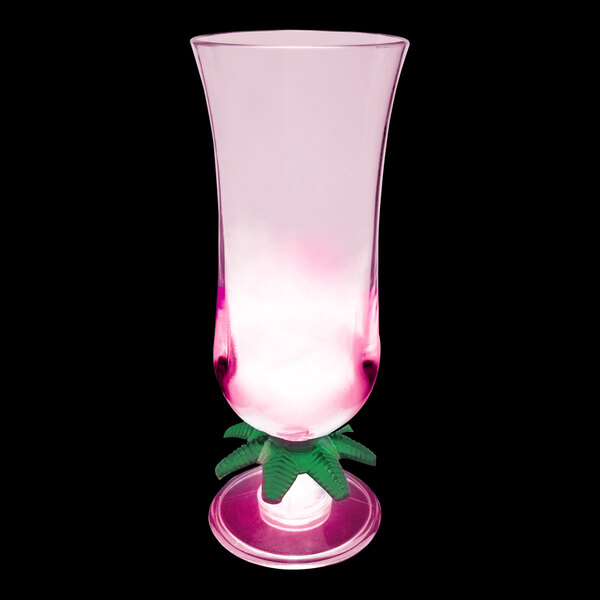 15 oz. Customizable Plastic Palm Tree Hurricane Cup with Pink LED Light ...