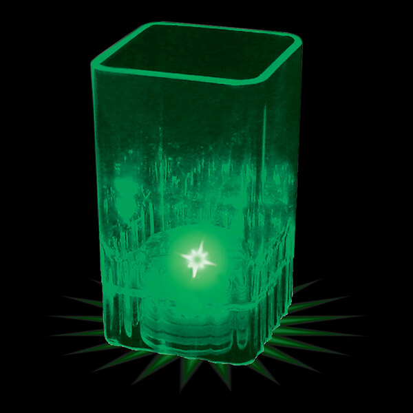 2 oz. Customizable Plastic Square Shot Cup with Green LED Light - 100/Case