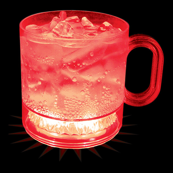 12 oz. Customizable Plastic Mug with Red LED Light - 50/Case