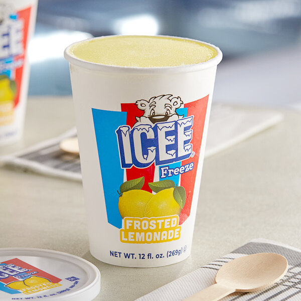 ICEE Frosted Lemonade Freeze Cup 12 fl. oz. - 12/Case