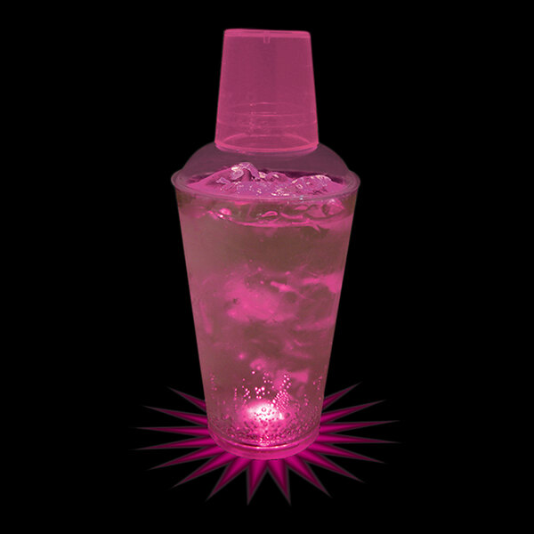 16 oz. Customizable Plastic Shaker with Pink LED Light - 50/Case