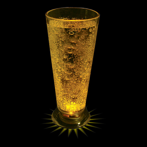 5 oz. Customizable Plastic Pilsner Cup with Yellow LED Light - 100/Case