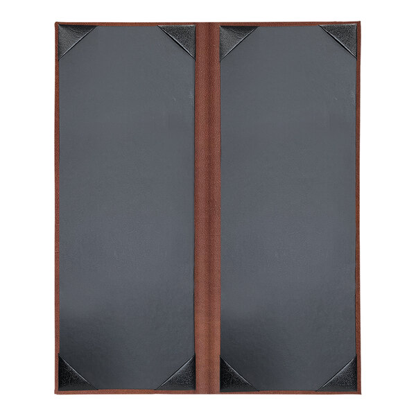 H. Risch, Inc. 4 1/4" x 11" Brown Tuxedo Leather Customizable 2 View ...