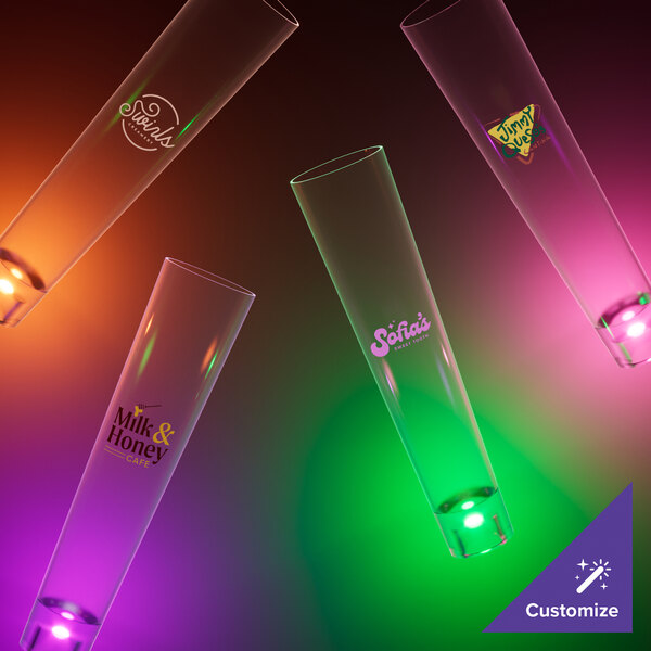 7 oz. Customizable Plastic Champagne Shooter with Purple LED Light - 48 ...