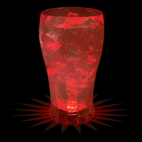 12 oz. Customizable Plastic Soda Cup with Red LED Light - 50/Case