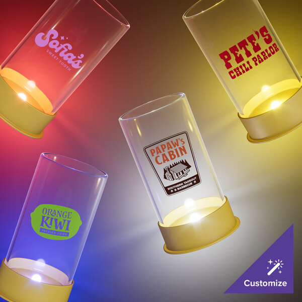 1.5 oz. Customizable Plastic Shotgun Shell Shot Cup with Yellow LED ...