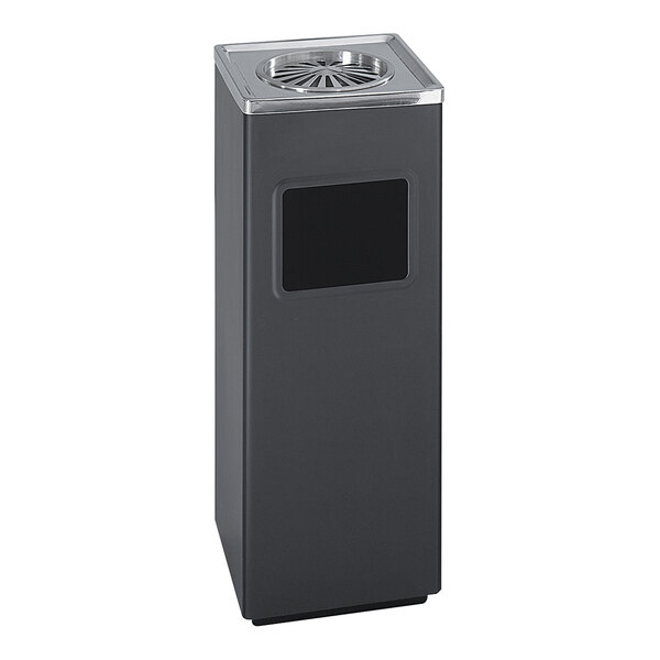 Safco 9696BL 3 Gallon Square Ash and Trash Receptacle