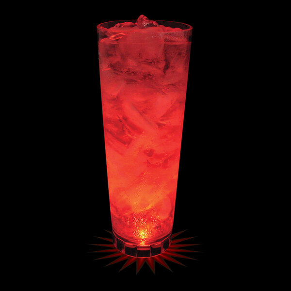 24 oz. Customizable Plastic Cup with Red LED Light - 25/Case