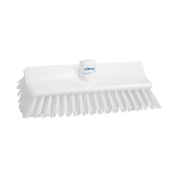 Vikan 70475 10 3/8" White High-Low Brush Head with Medium Stiff Bristles