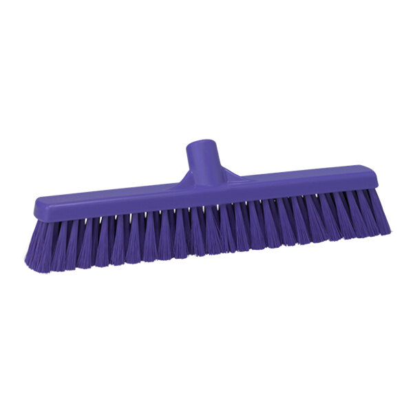 Vikan 31748 16 1/8" Purple Push Broom Head with Flagged / Unflagged ...