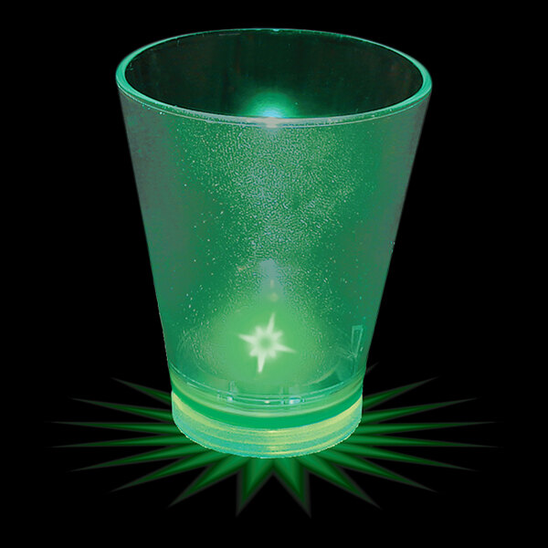 1.5 oz. Customizable Plastic Shot Cup with Green LED Light - 100/Case