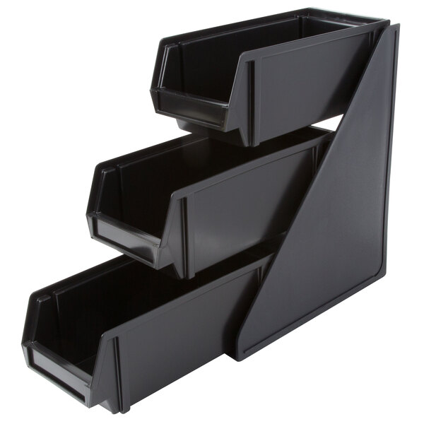 Vollrath 4843-06 Traex® Black Self-Serve Condiment Bin Stand Set with 3 ...