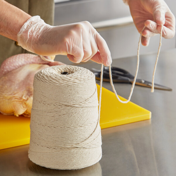 San Jamar 30-Ply 100% Cotton Butcher's Trussing Twine 2 1/2 lb. Cone