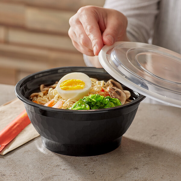 Choice Plastic Microwavable Ramen Bowl with Lid