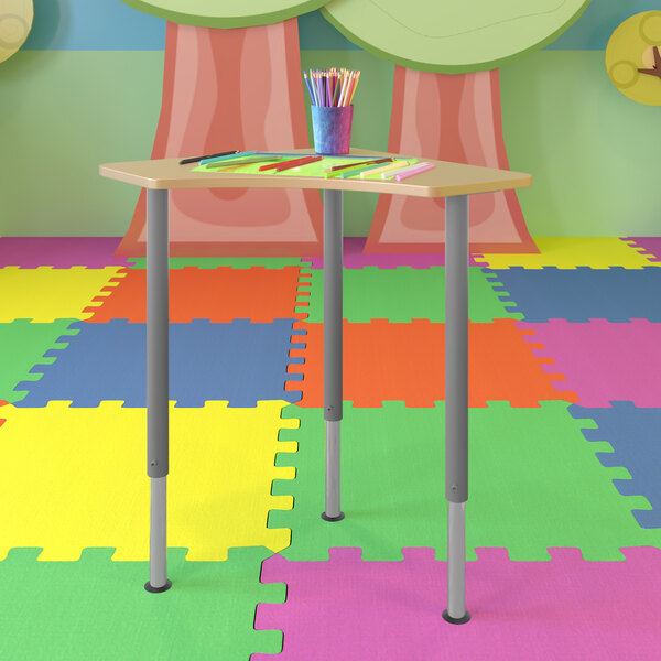 Flash Furniture Billie 24" - 33" Natural Height Adjustable Triangular Desk