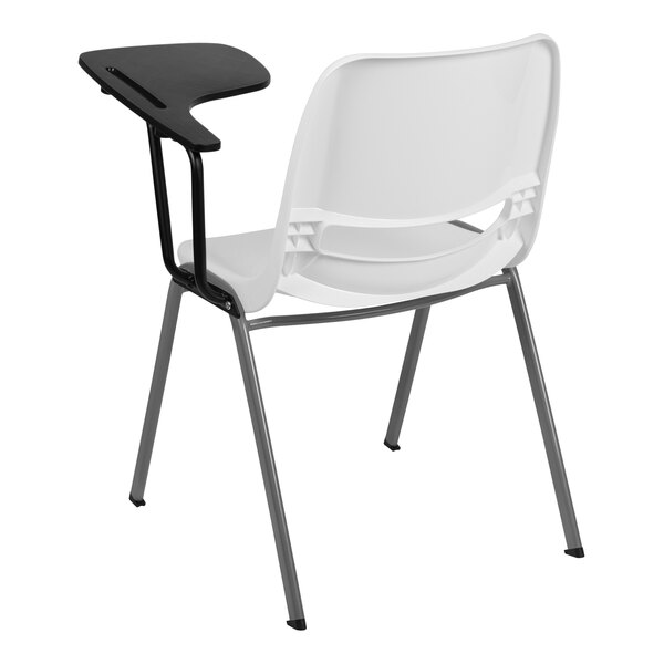 Flash Furniture Hercules White Ergonomic Shell Chair with Left-Handed ...