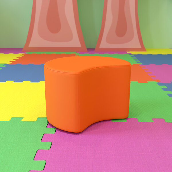 Flash Furniture Nicholas 12" Orange Flexible Soft Seating Moon Modular ...