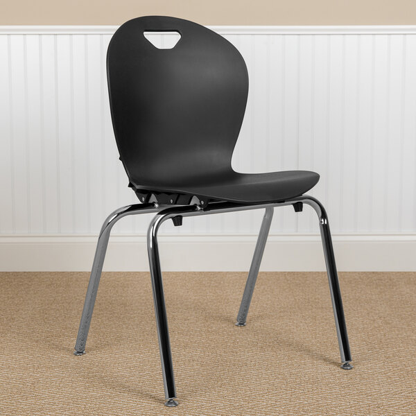 Flash Furniture Advantage Titan 18" Black Stackable Classroom Chair