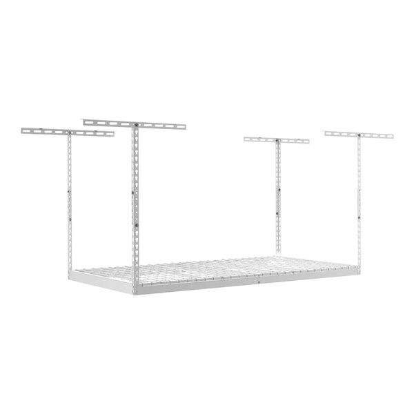 SafeRacks 3' x 6' White Overhead Storage Rack with Adjustable 24" - 45 ...