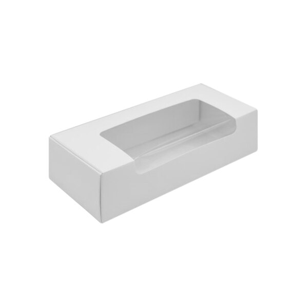 Simplex 7 1/8" x 3 3/8" x 1 7/8" 1-Piece 1 lb. White Candy Box with ...
