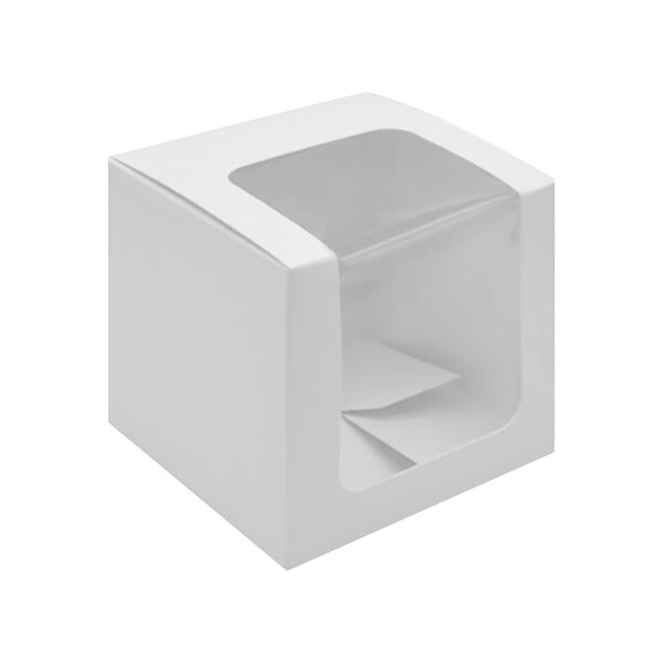 Simplex 4" x 4" x 4" 1-Piece White Mug Box with Rectangular Window ...