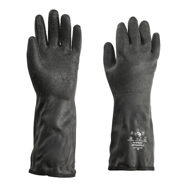 Showa 3416 14" Black Neoprene Rough Grip Cut-Resistant Glove - Large - Pair - 12/Pack