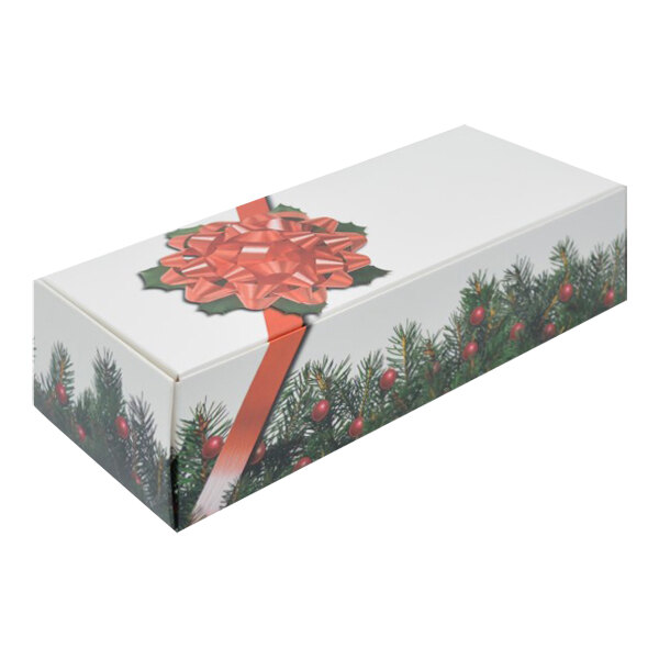 Simplex 8 7/8" x 3 3/4" x 2 3/8" 1-Piece 2 lb. Bow and Berries Candy ...