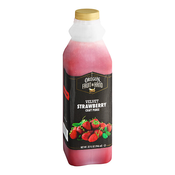 Oregon Fruit In Hand Velvet Strawberry Puree 32 fl. oz. - 6/Case