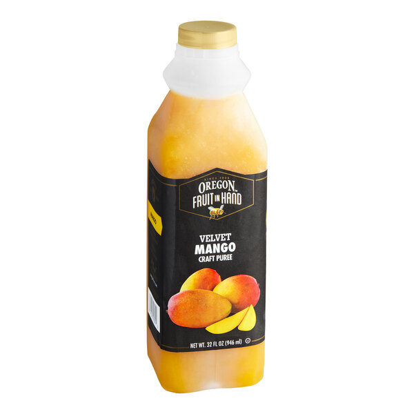 Oregon Fruit In Hand Velvet Mango Puree 32 fl. oz. - 6/Case