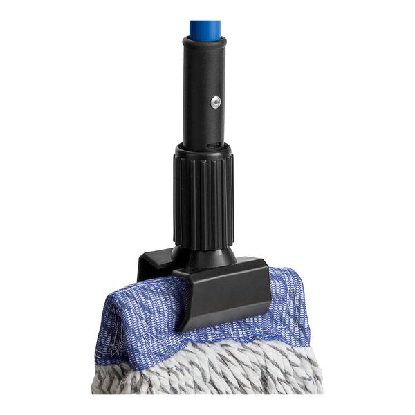 Lavex Wet Mop Kit with 32 oz. Blue and White Rayon Blend Looped End ...