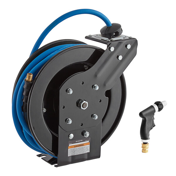 Regency Open Powder-Coated Steel Hose Reel with 35' Hose and Spray ...