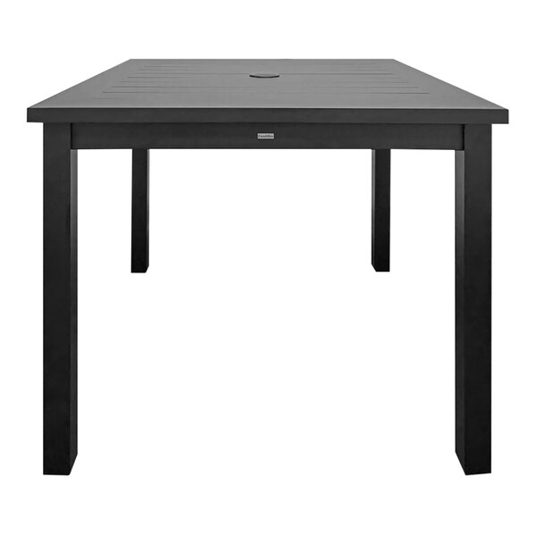 Grosfillex Sigma 33 1/2" x 33 1/2"Square Volcanic Black Aluminum Dining ...