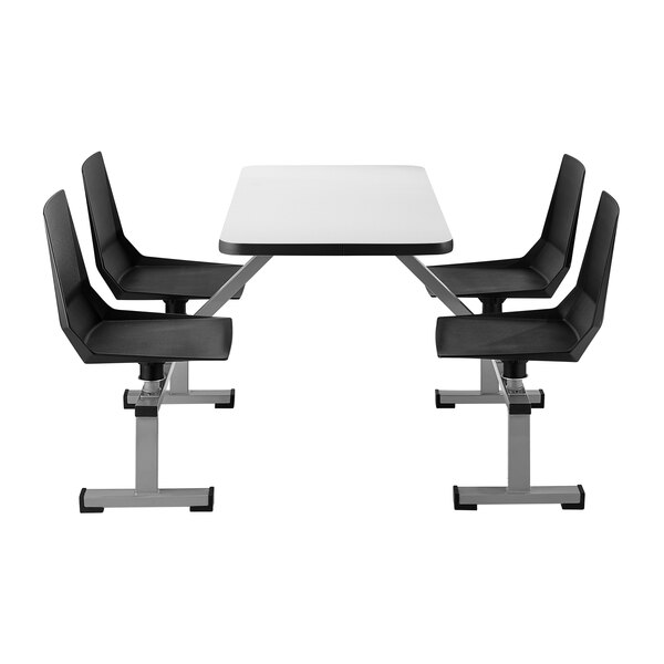 National Public Seating 24" x 48" White Board Cluster Swivel Booth with ...