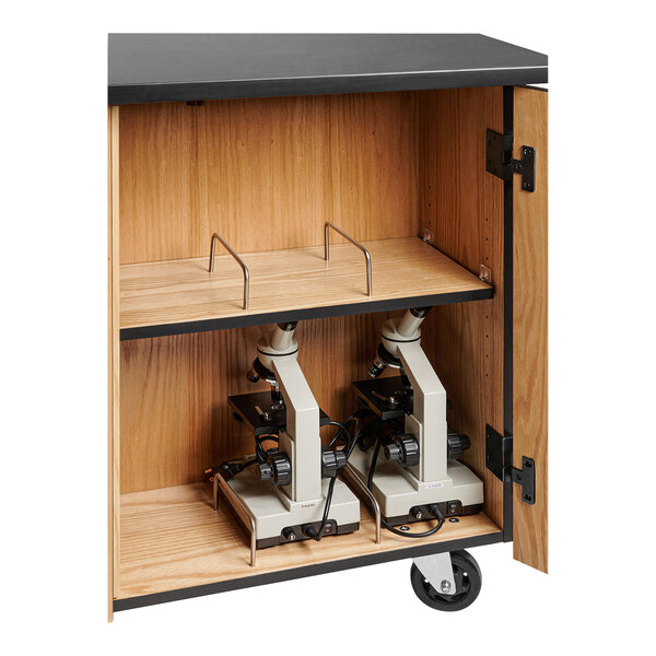 National Public Seating 28" x 48" Mobile Science Cart with Microscope ...