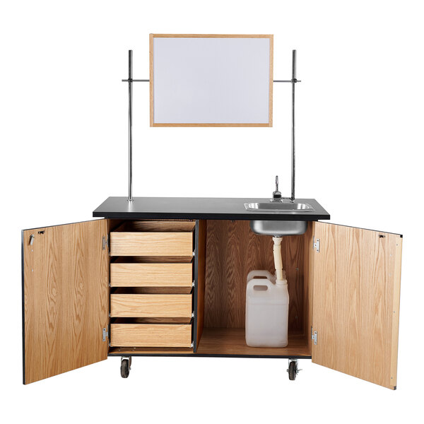 National Public Seating 28" x 48" Mobile Science Cart with Shelf, 4 ...