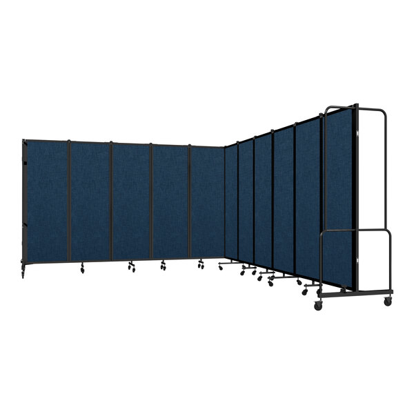 National Public Seating Robo 6' x 21' 4" Blue Mobile Room Divider with ...