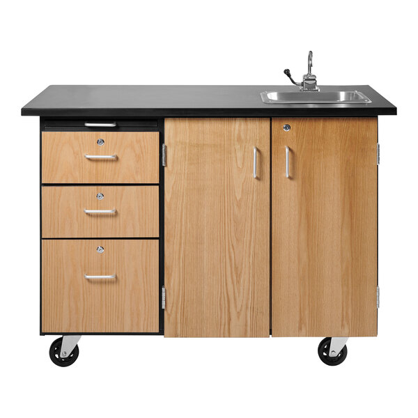 National Public Seating 28" x 48" Mobile Science Cart with 3 External ...