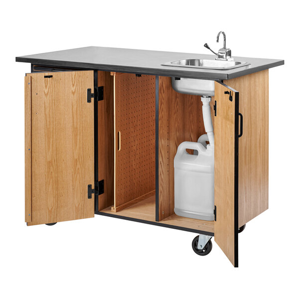 National Public Seating 28" x 48" Mobile Science Cart with 3 External ...