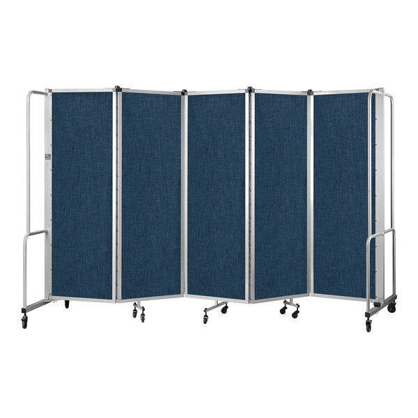 National Public Seating Robo 6' x 9' 10" Blue Mobile Room Divider with ...