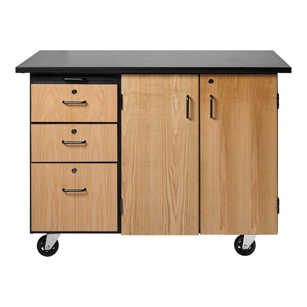 National Public Seating 28" x 48" Mobile Science Cart with 3 External ...