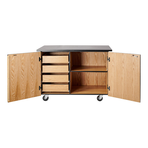 National Public Seating 28" x 48" Mobile Science Cart with Shelf, 4 ...