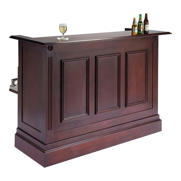 Lakeside 7621404 Bernina 6' Portable Bar with Red Mahogany Finish and ...