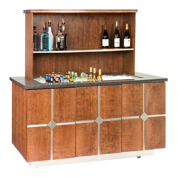 Lakeside 7985902 Bristol 8' Portable Back Bar with Puritan Pine Finish