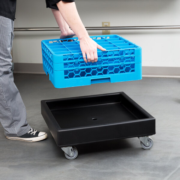 Cambro CD2020110 Black Camdolly Dish Rack / Glass Rack Dolly - No Handle