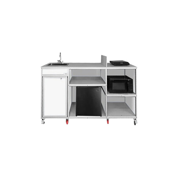 Monsam PK-001-WHITE White Portable Kitchen with Self-Contained Sink
