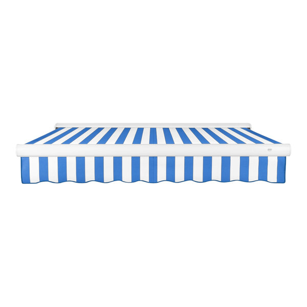 Awntech Key West 16' Blue / White Stripe Heavy-Duty Right Motor ...