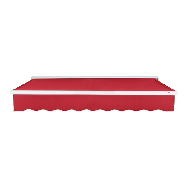 Awntech Destin 16' Red Heavy-Duty Manual Retractable Patio Awning with ...